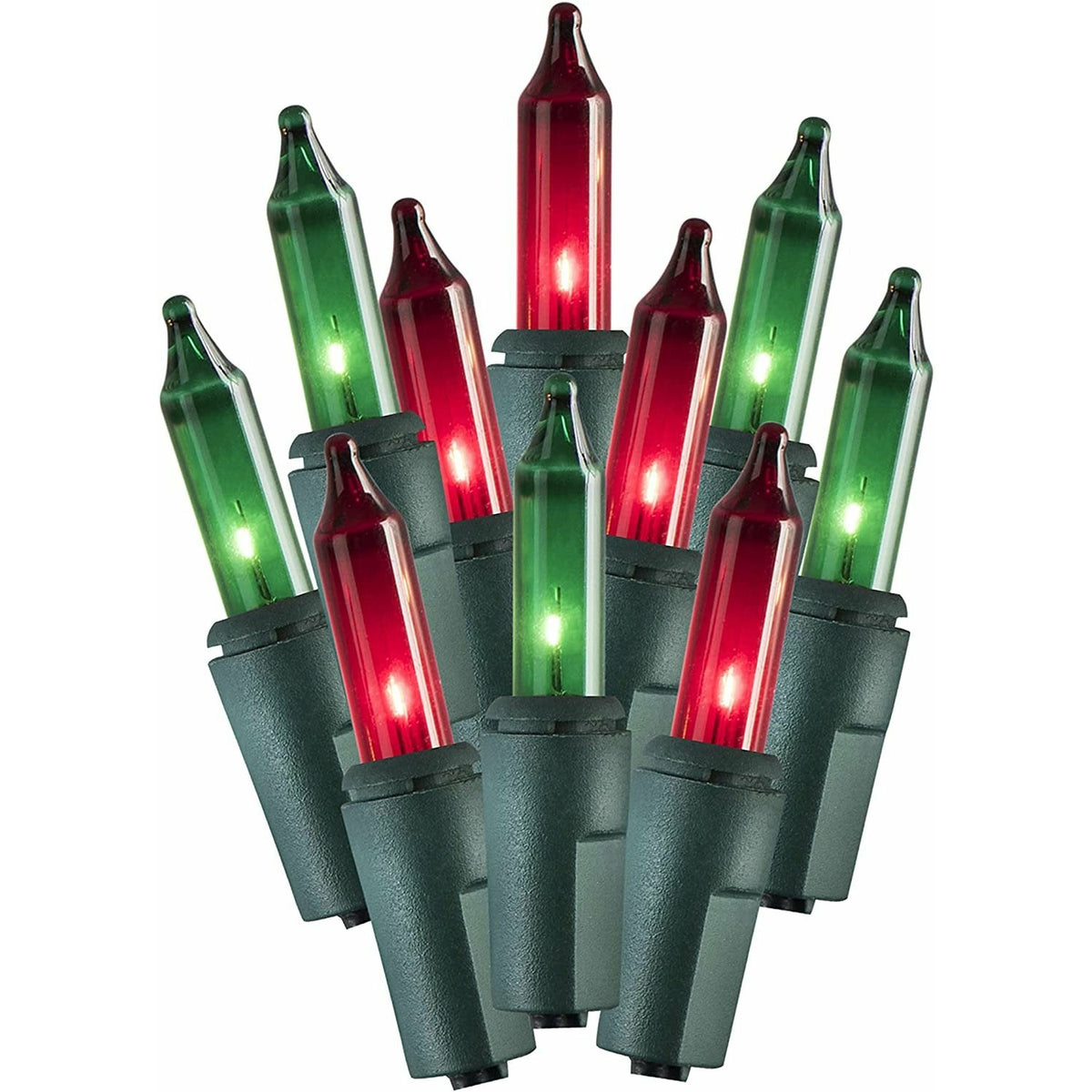 Christmas Icicle Lights – Red & Green Incandescent, Icicle Style Mini ...